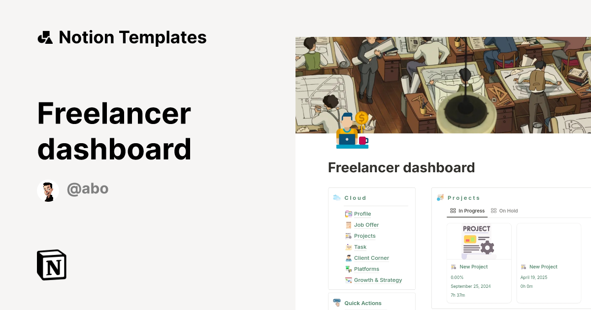 Freelancer dashboard Template | Notion Marketplace