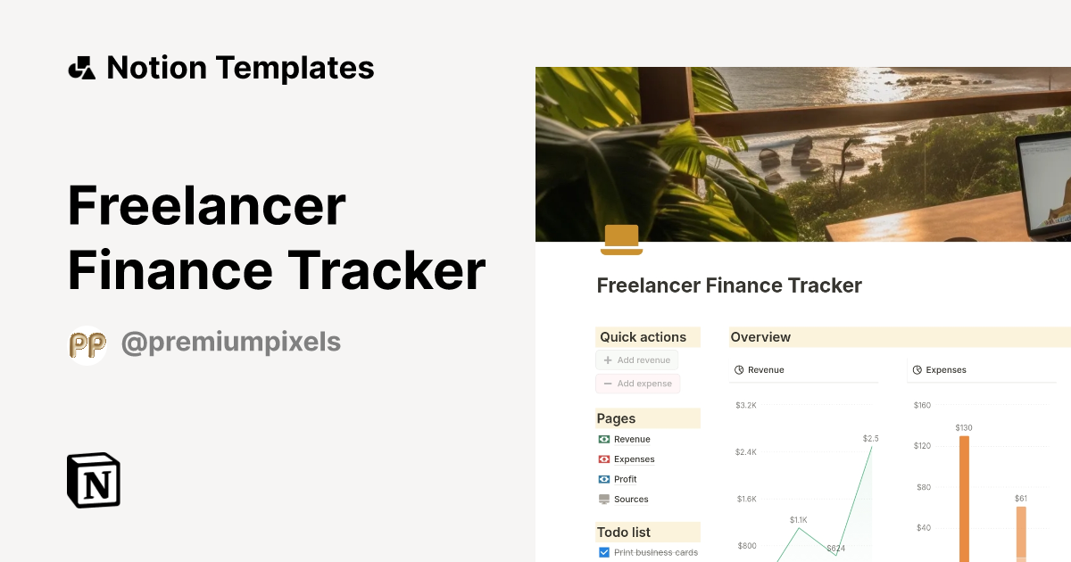 Freelancer Finance Tracker Template by ⭐ Premium Pixels ⭐ | Notion ...