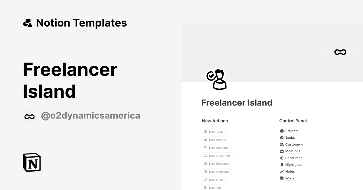 Freelancer Island Template | Notion Marketplace