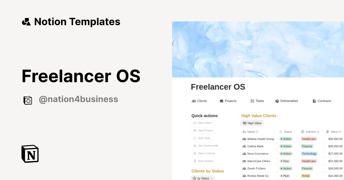 Freelancer OS Template | Notion Marketplace