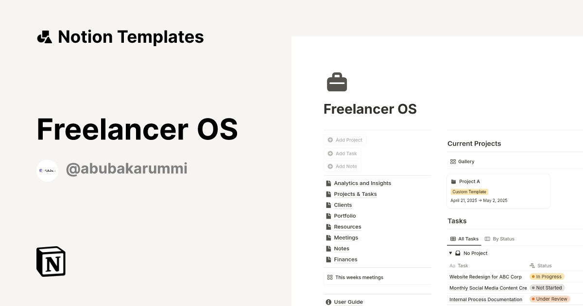 Freelancer OS Template | Notion Marketplace
