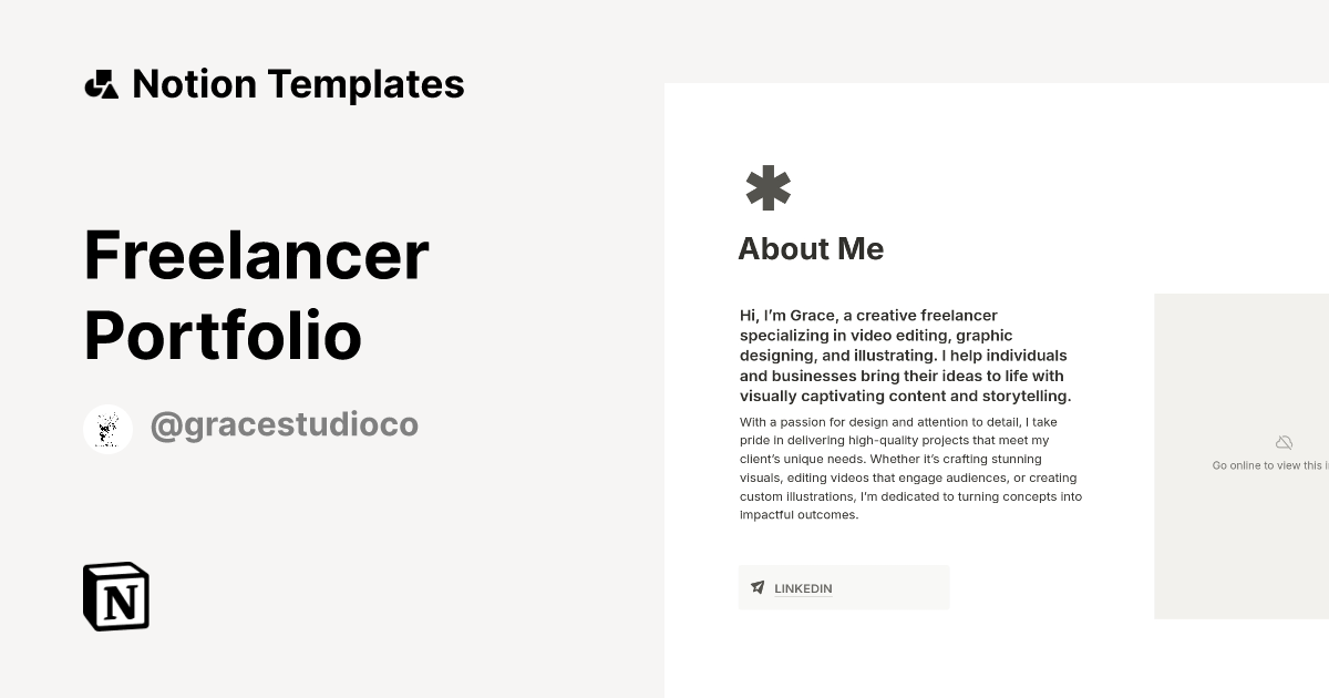 Freelancer Portfolio Template | Notion Marketplace