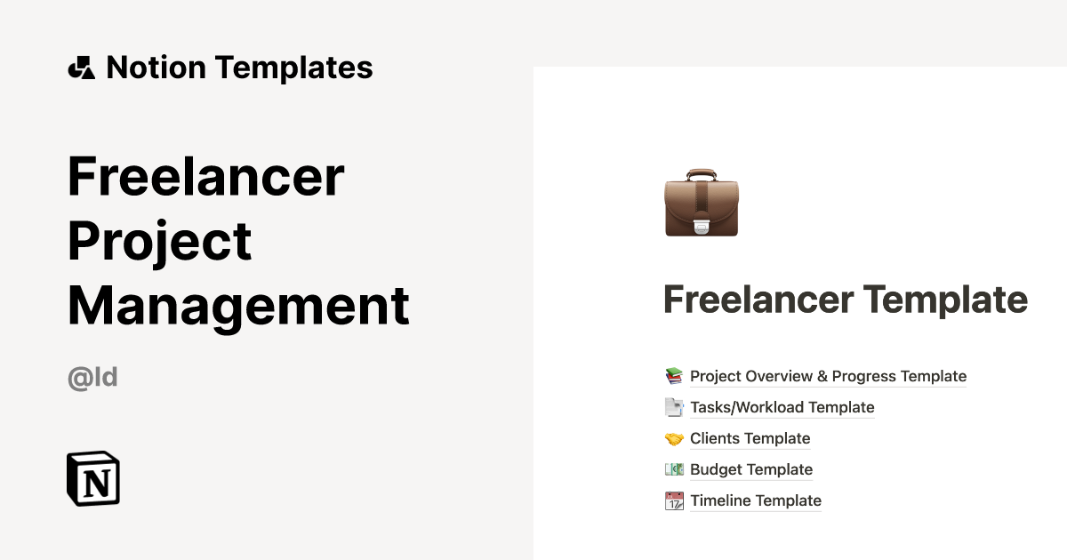 Freelancer Project Management Template | Notion Marketplace