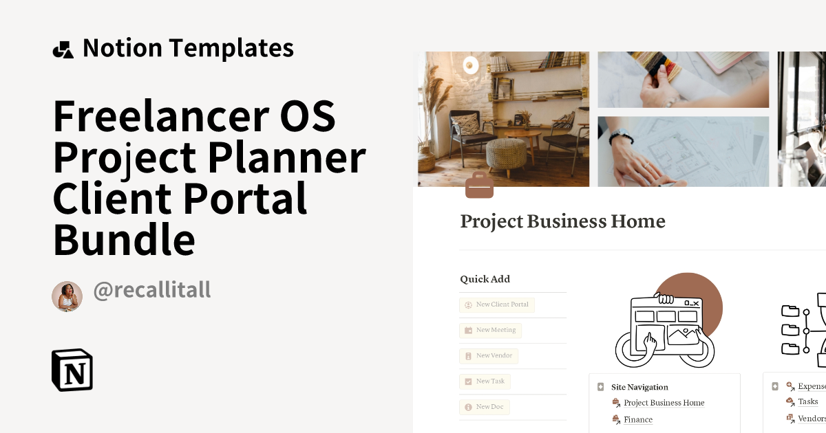 Freelancer OS Project Planner Client Portal Bundle Template | Notion Marketplace