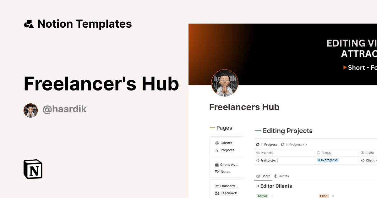 Freelancer's Hub Template | Notion Marketplace