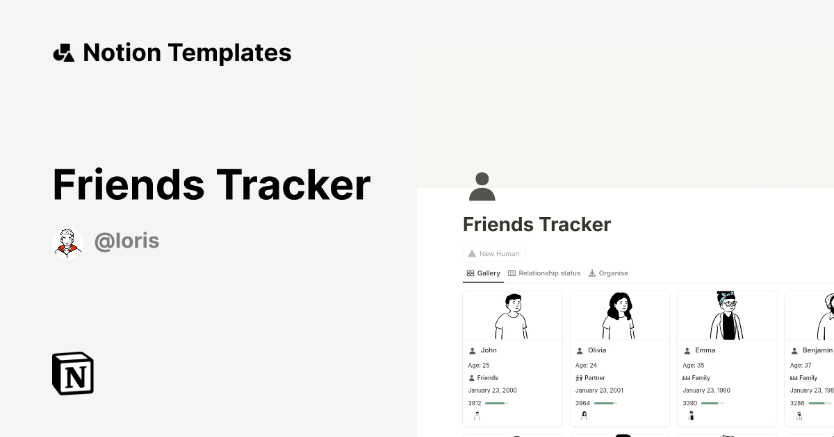 Friends Tracker Template | Notion Marketplace