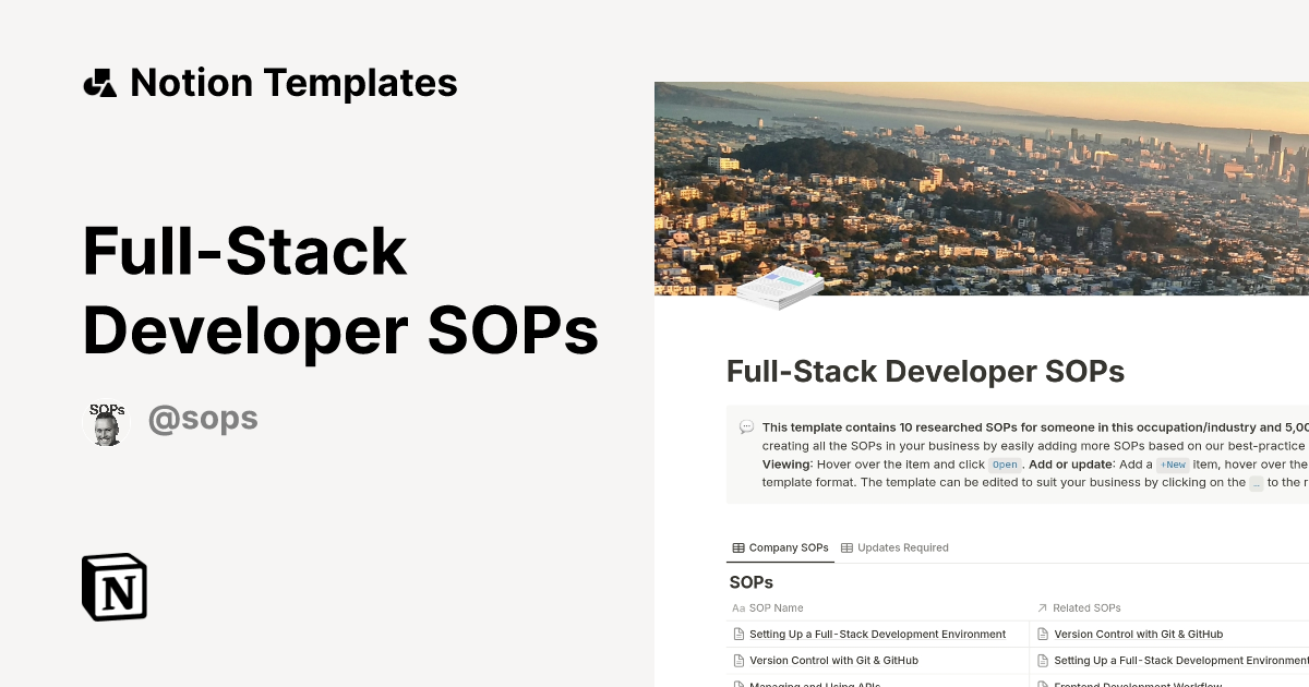 Full-Stack Developer SOPs Template by SOPs | Notion Marketplace