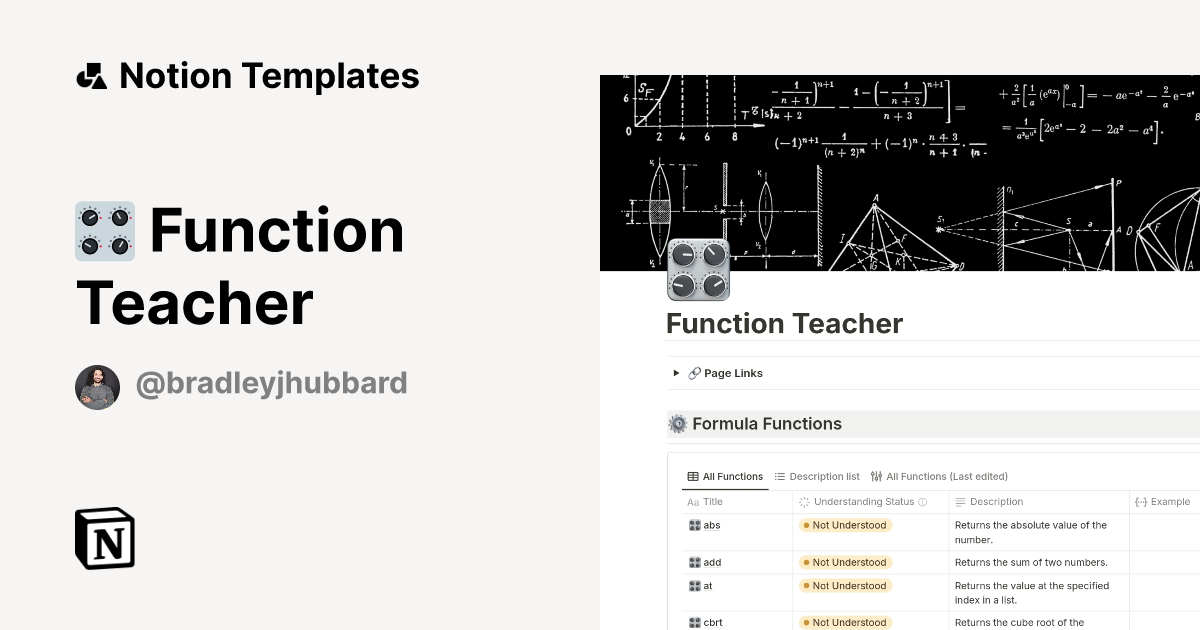 🎛 Function Teacher Template | Notion Marketplace