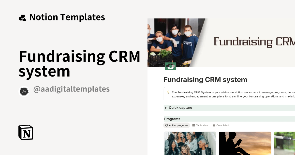 Fundraising CRM system Template | Notion Marketplace