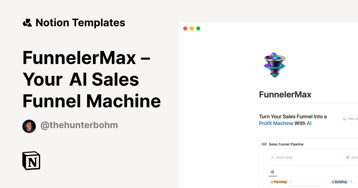 FunnelerMax –Your AI Sales Funnel Machine Template by Hunter Bohm ...
