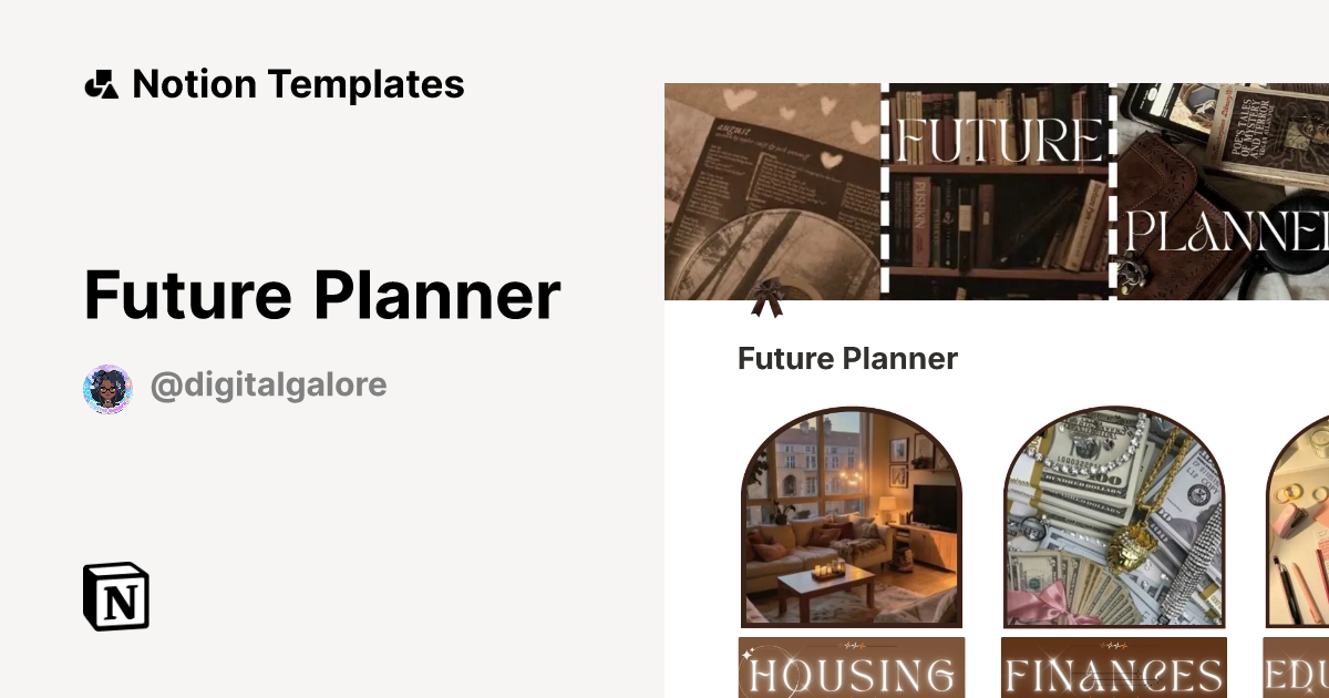 Future Planner Template by Digital Galore | Notion Marketplace