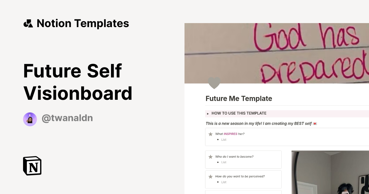 Future Self Visionboard Template by T's Templates | Notion Marketplace