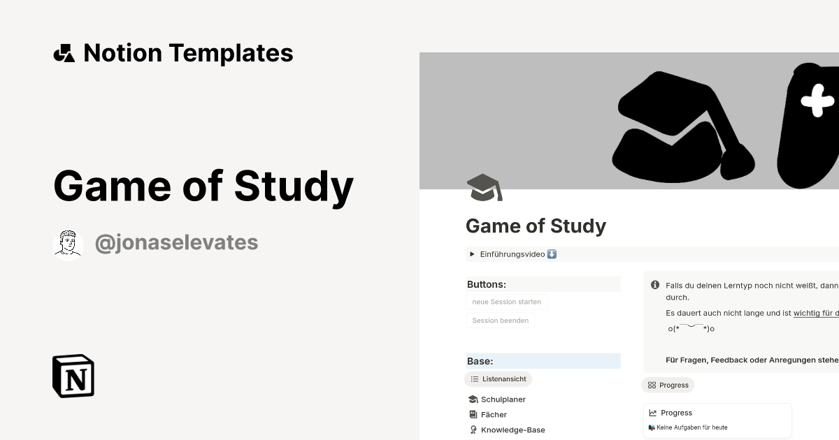 Game of Study Template | Notion Marketplace