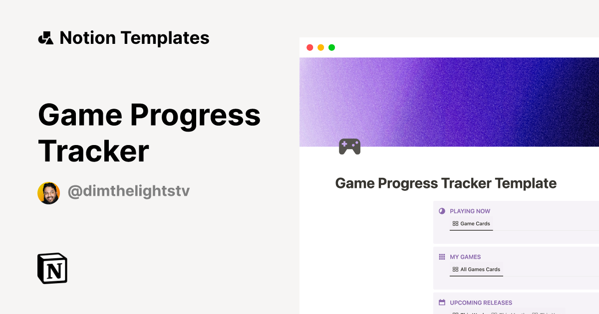 Game Progress Tracker Template | Notion Marketplace