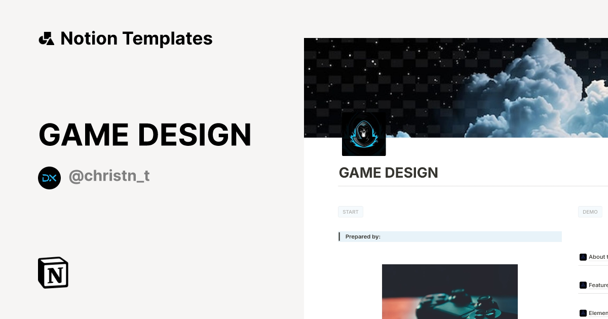 GAME DESIGN Template by Chris | Notion Marketplace
