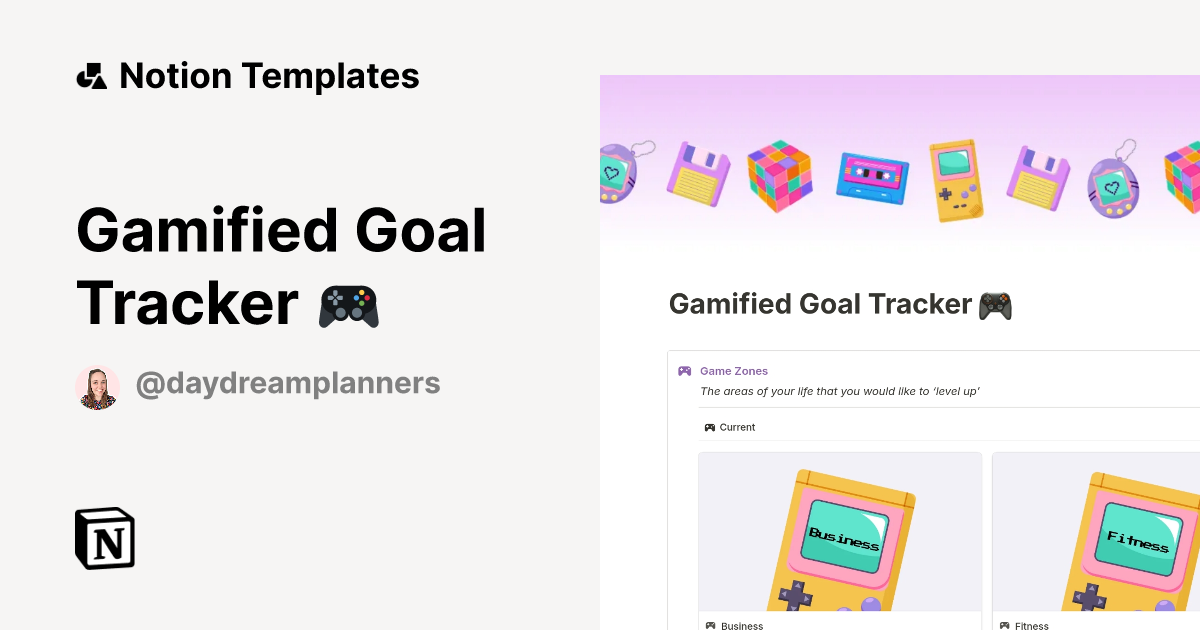 Gamified Goal Tracker 🎮 Template | Notion Marketplace
