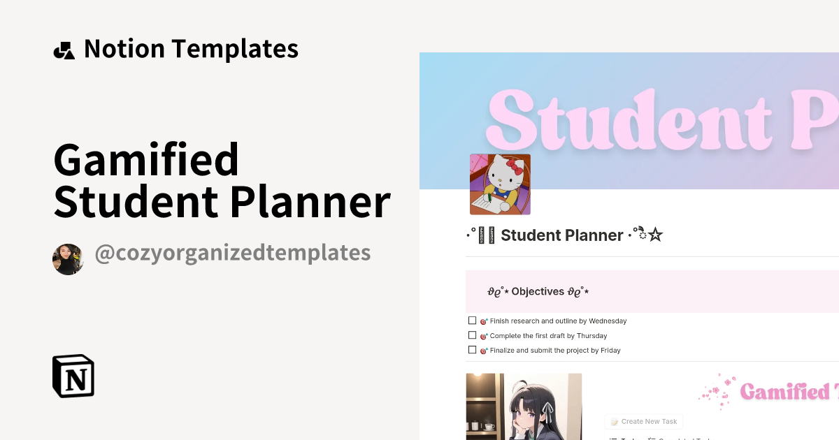 Gamified Student Planner Template | Notion Marketplace