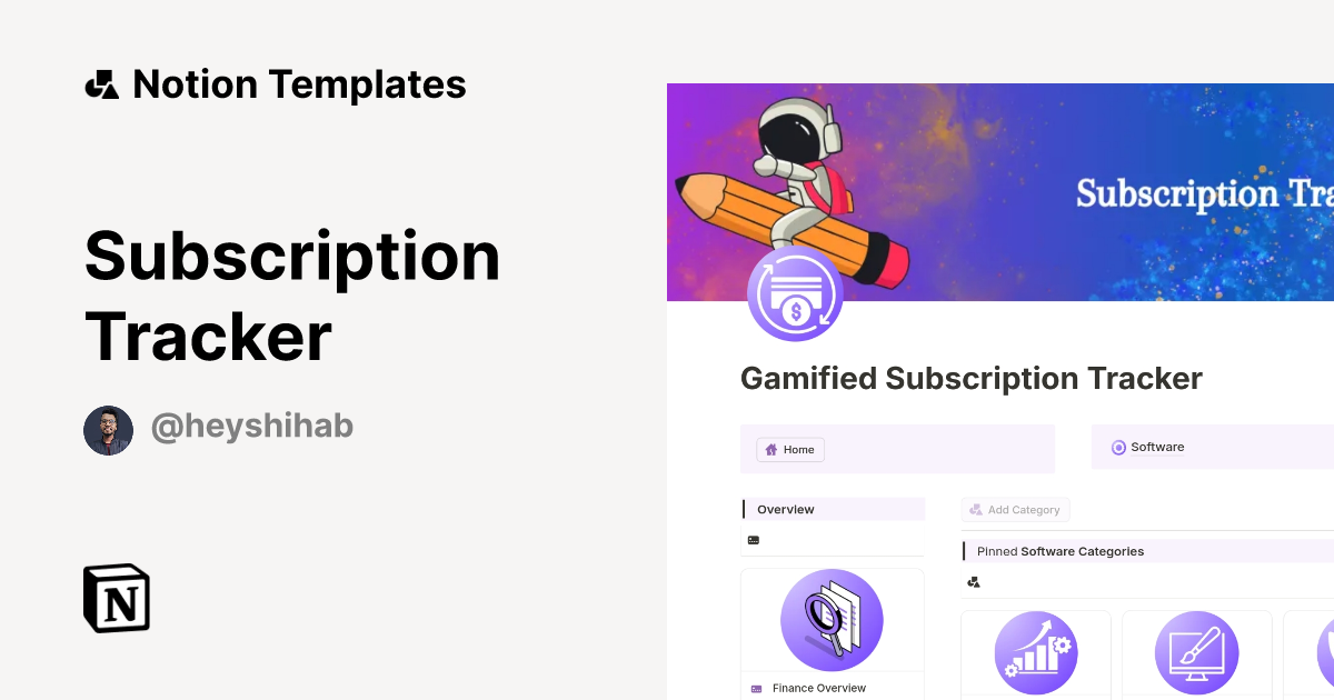 Subscription Tracker Template | Notion Marketplace