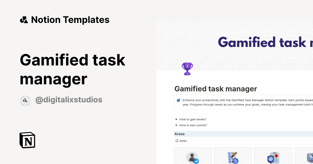 Gamified task manager Template | Notion Marketplace