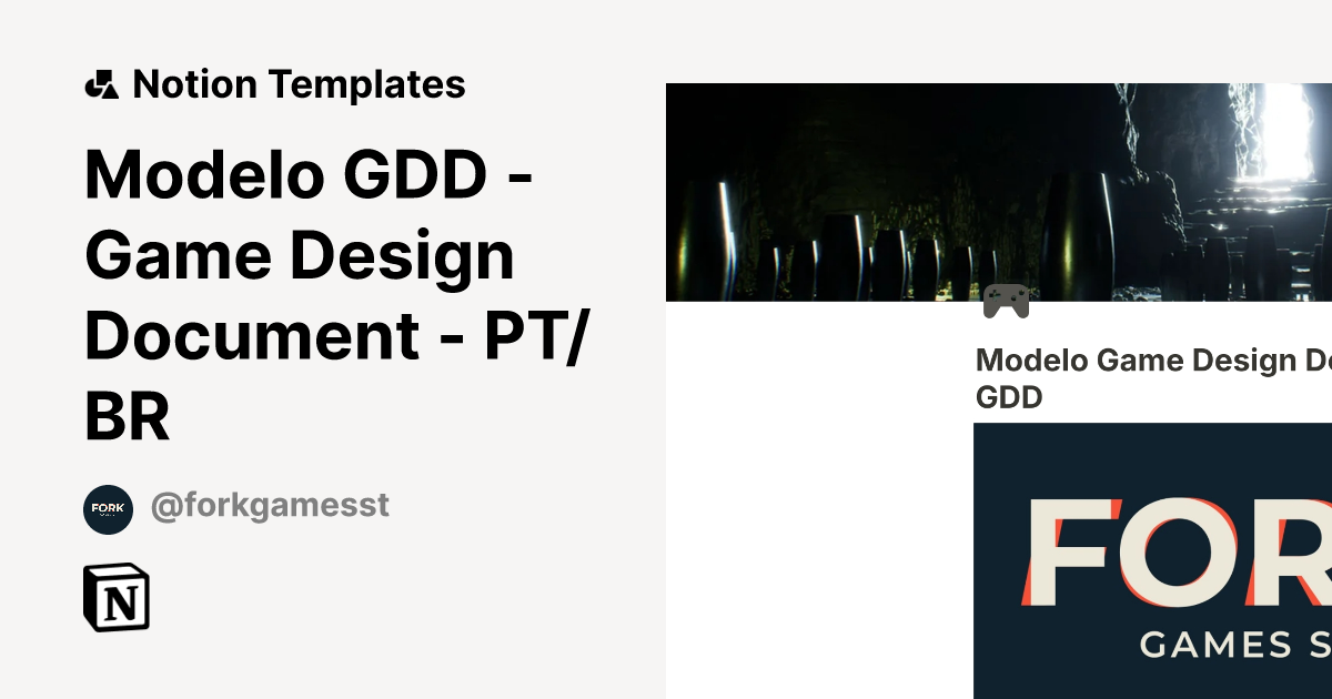 Modelo GDD - Game Design Document - PT/BR Template by Fork Games ST ...