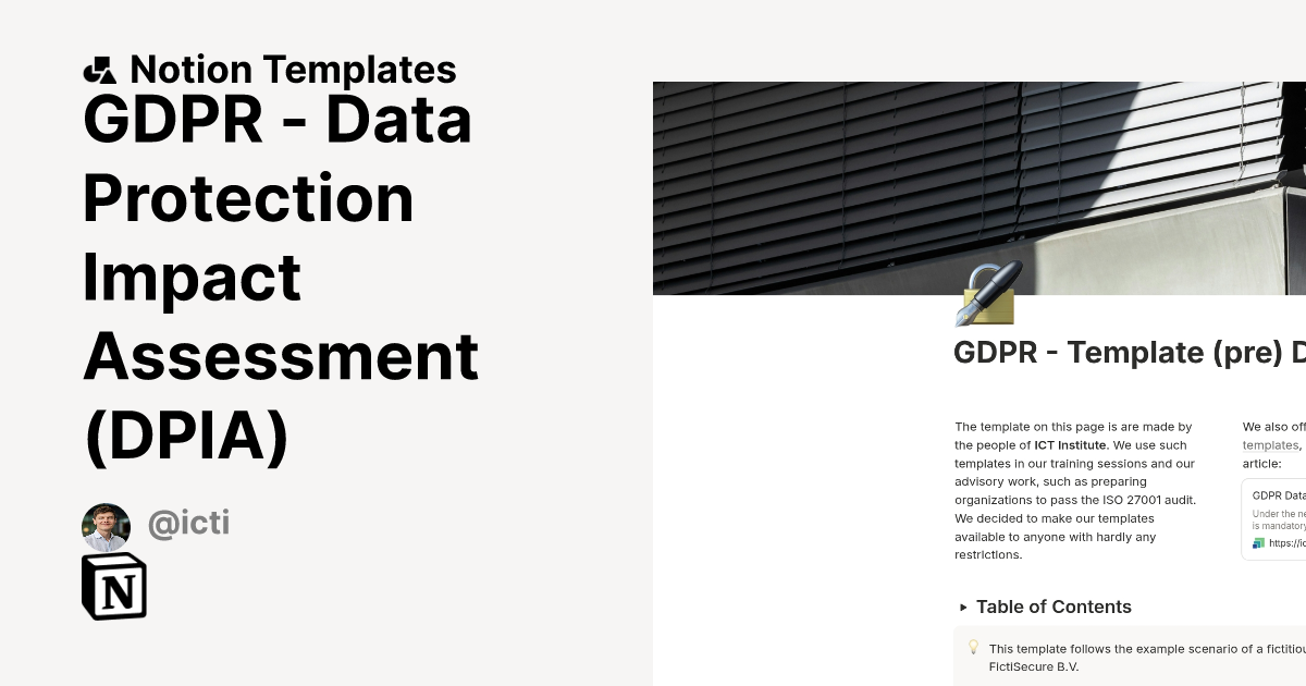 GDPR - Data Protection Impact Assessment (DPIA) Template by ICT ...