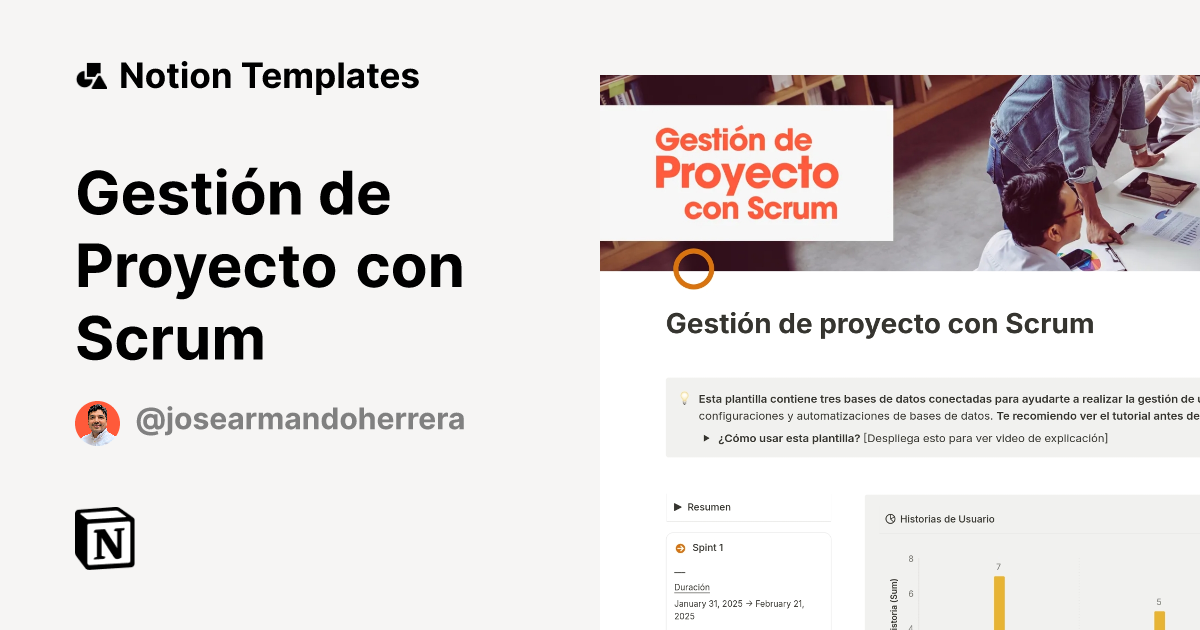 Gestión de Proyecto con Scrum Template by José Armando Herrera | Notion Marketplace
