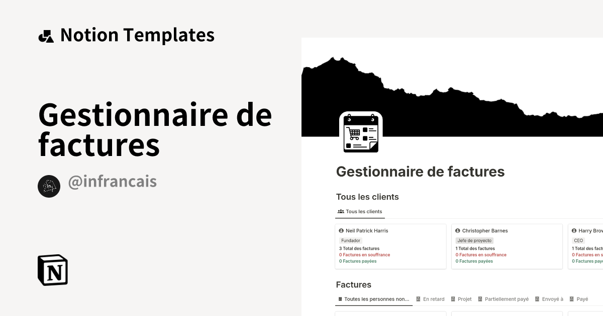 Gestionnaire de factures Template | Notion Marketplace