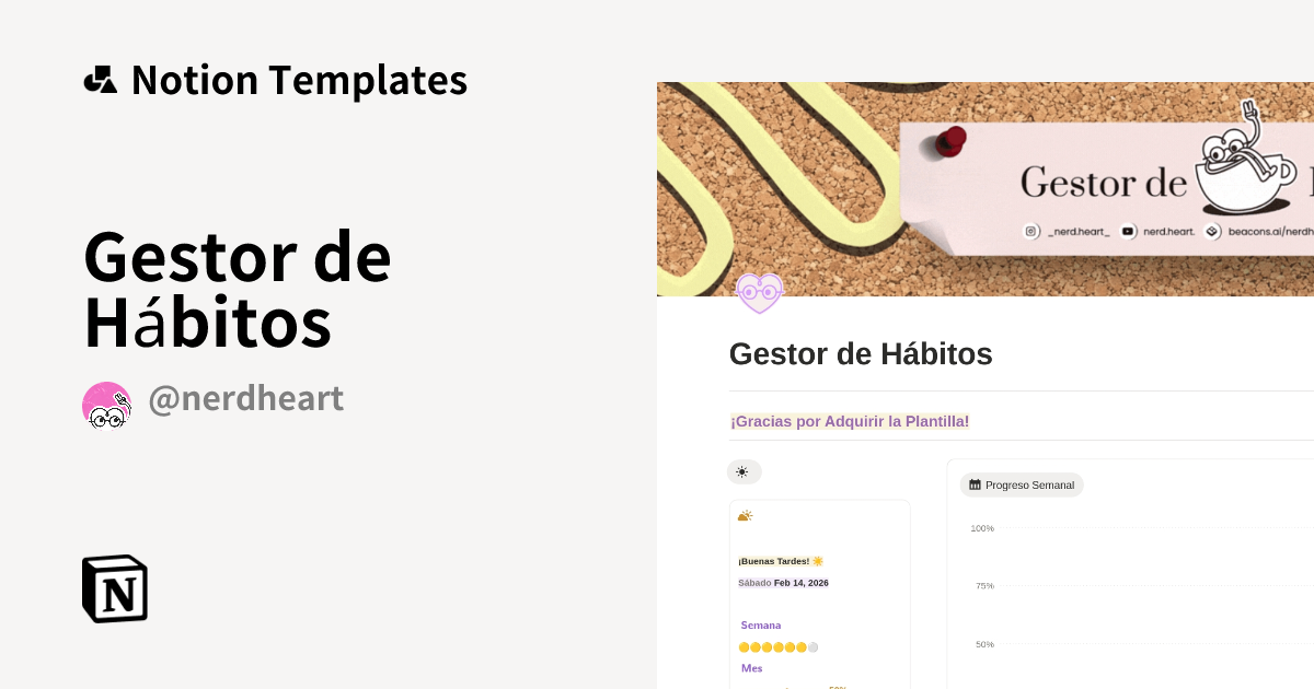 Gestor de Hábitos Template | Notion Marketplace