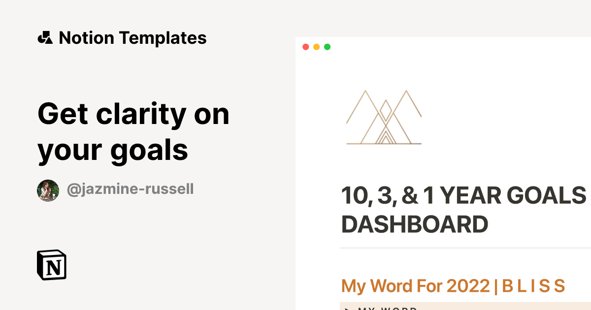 Get clarity on your goals Template | Notion Marketplace