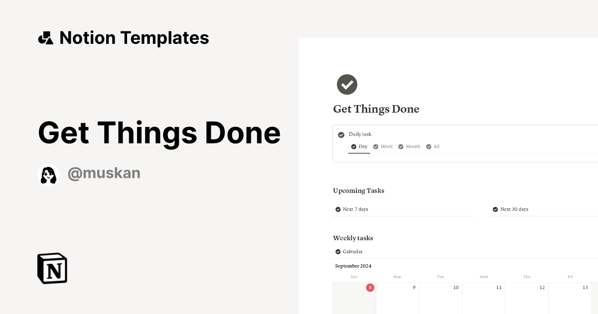 Get Things Done Template by Effectory | Notion Marketplace