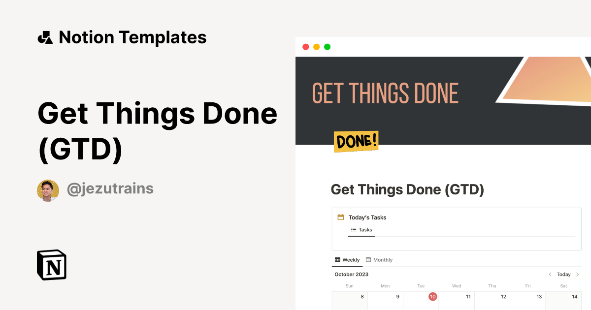 Get Things Done (GTD) Template | Notion Marketplace