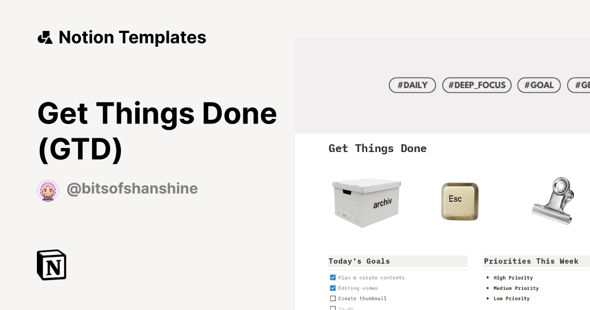 Get Things Done (GTD) Template | Notion Marketplace