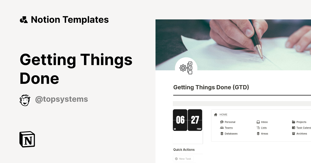 Getting Things Done Template by TopSystems.io | Notion Marketplace