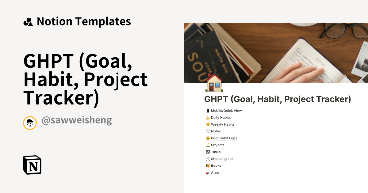 GHPT (Goal, Habit, Project Tracker) Template by Wei Sheng | Notion ...