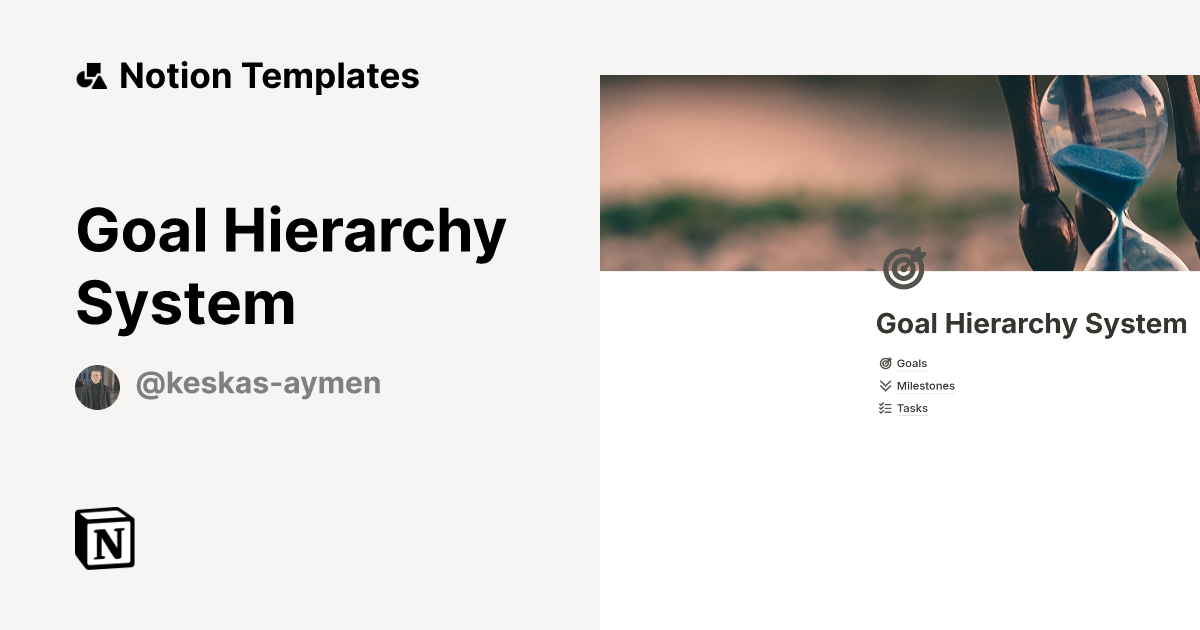 Goal Hierarchy System Template by Keskas Aymen | Notion Marketplace