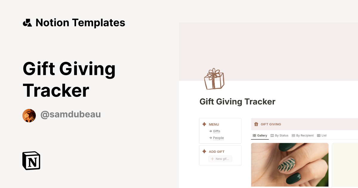 Gift Giving Tracker Template | Notion Marketplace
