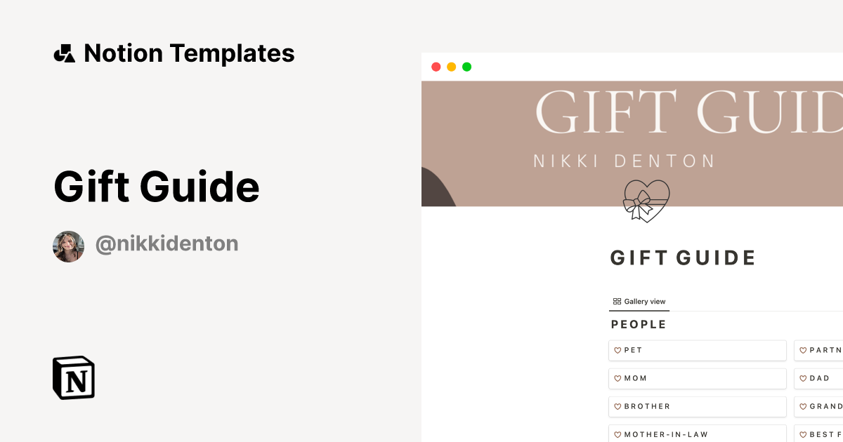 Gift Guide Template | Notion Marketplace