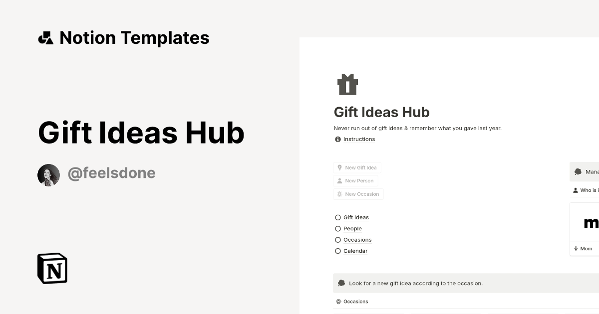 Gift Ideas Hub Template | Notion Marketplace