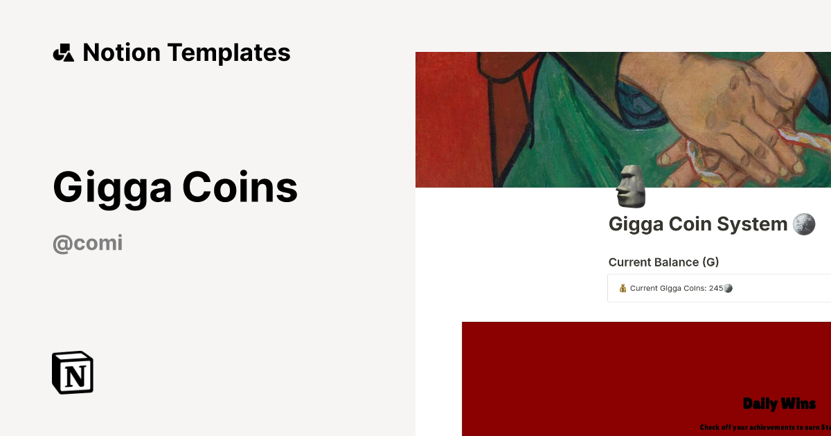 Gigga Coins Template | Notion Marketplace