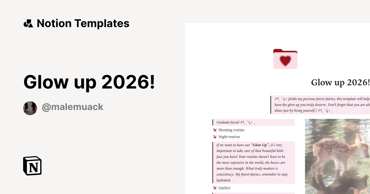 Glow up 2026! Template | Notion Marketplace