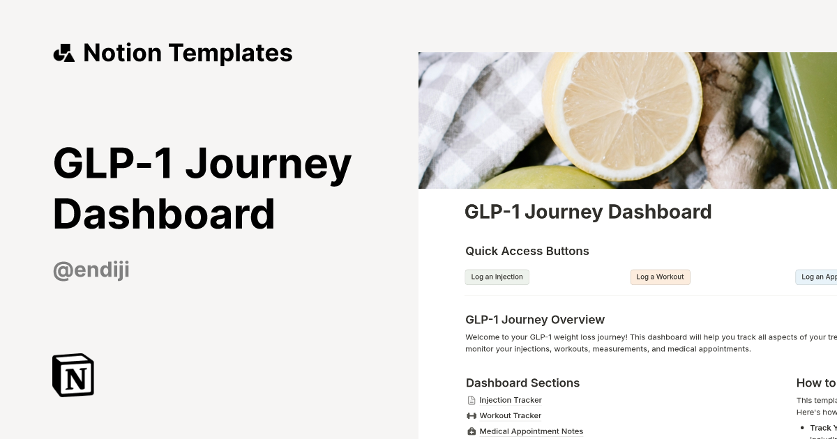 GLP-1 Journey Dashboard Template | Notion Marketplace