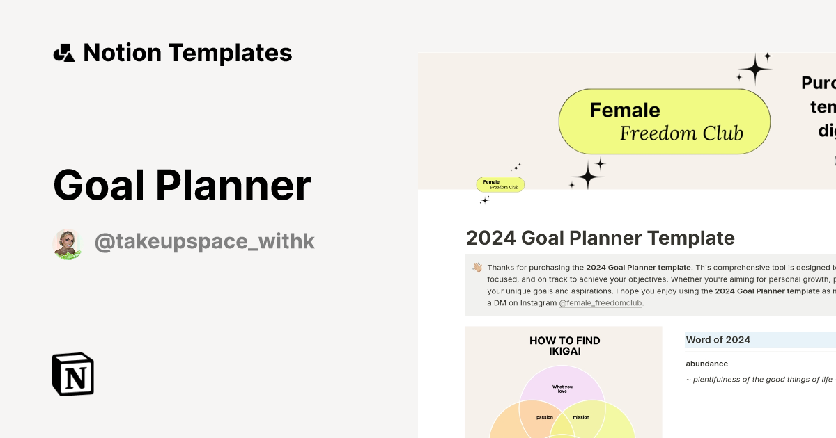Goal Planner Template | Notion Marketplace