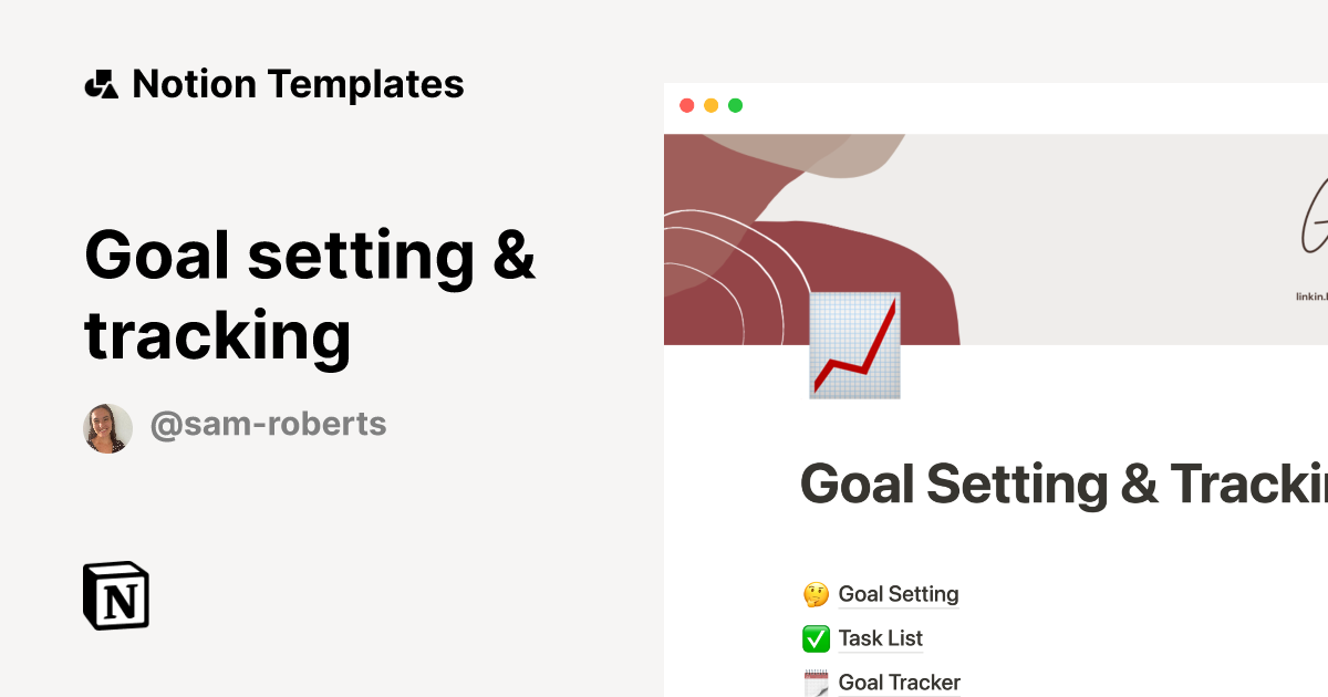 Goal setting & tracking Template by Sam Roberts | Notion Marketplace
