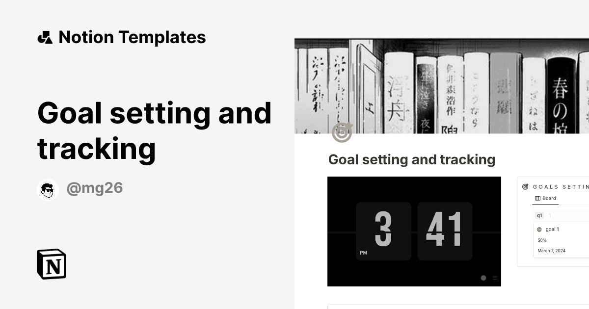 Goal setting and tracking Template | Notion Marketplace