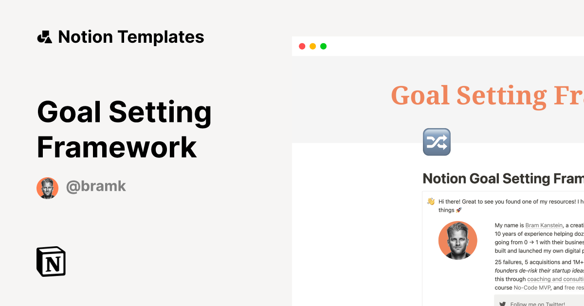 Goal Setting Framework Template | Notion Marketplace