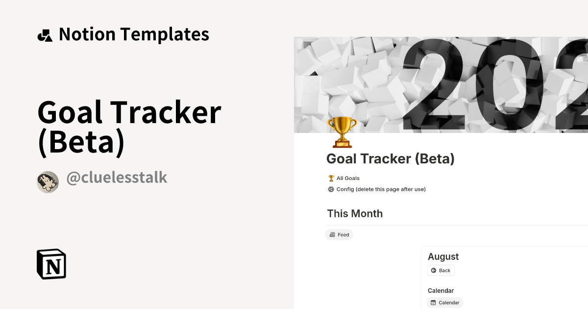 Goal Tracker (Beta) Template | Notion Marketplace