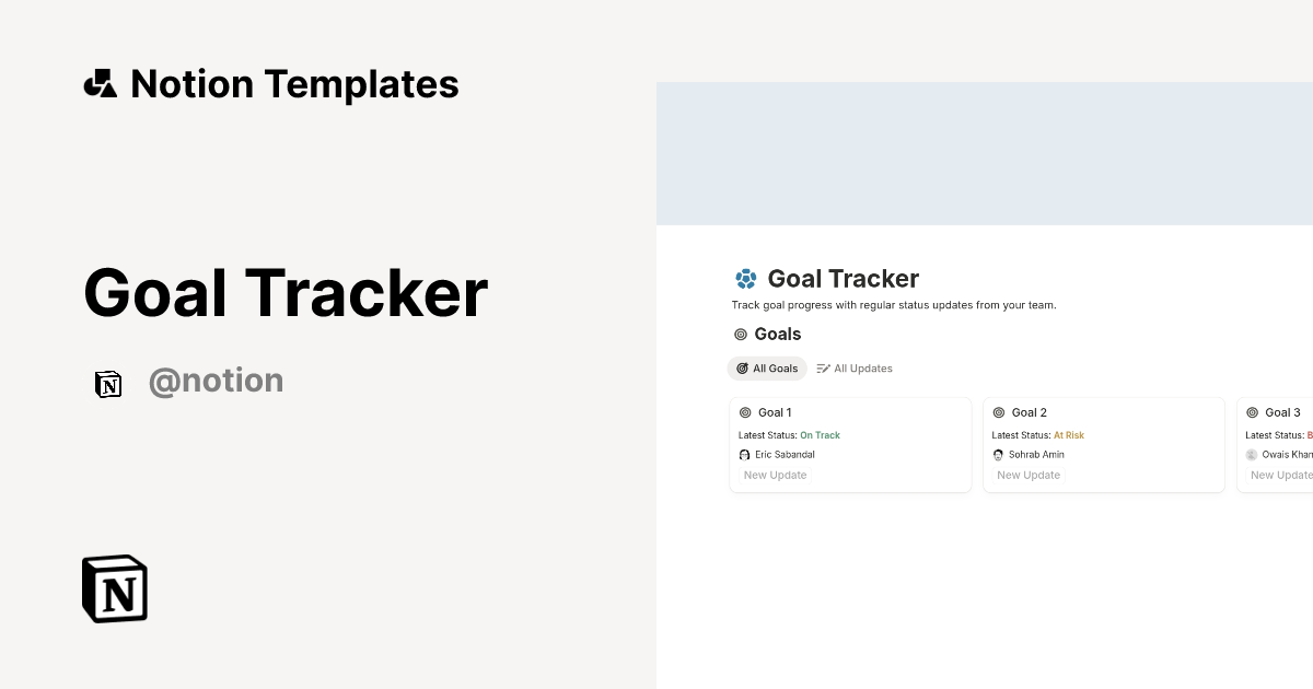 Goal Tracker Template by Notion | Notion Marketplace