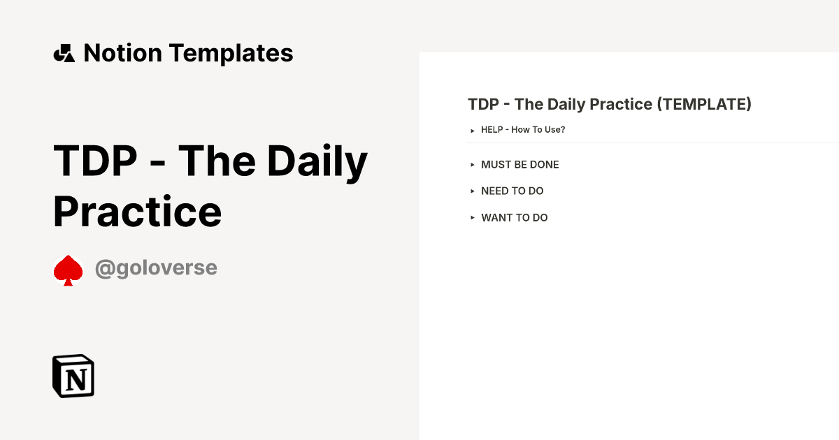TDP - The Daily Practice Template | Notion Marketplace