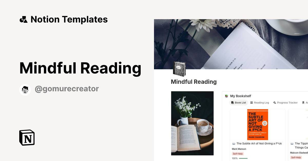 Mindful Reading Template Notion Marketplace