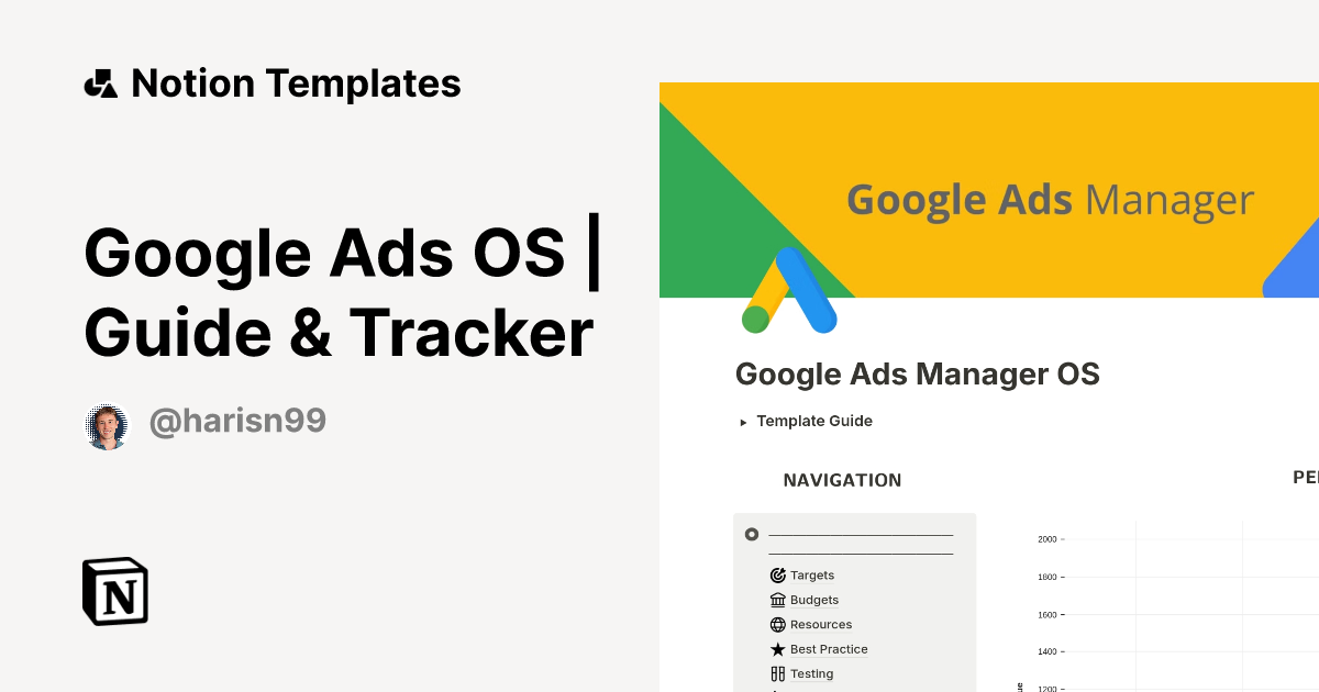 Google Ads OS | Guide & Tracker Template | Notion Marketplace